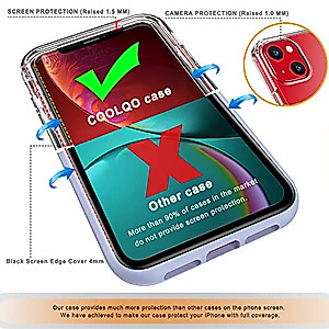 COOLQO Compatible for iPhone 13 Mini Case 5.4 Inch, with [2 x Tempered Glass Screen Protector] Clear 360 Full Body Protective Coverage Silicone 14 ft Drop Military Grade Shockproof Phone Cover