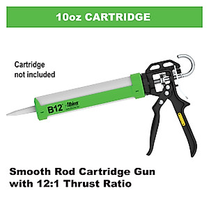 Albion Engineering Company B12 B-Line Manual Cartridge Caulking Gun, 1/10 Gallon (10 oz), 12:1 Drive