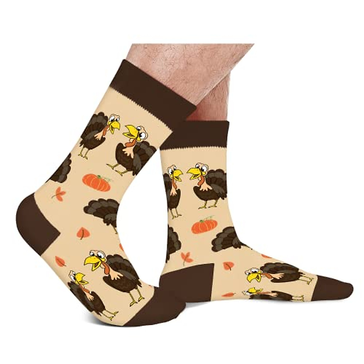 Funny Thanksgiving Turkey Socks Men Women Teen Boys - Funny Thanksgiving Gifts Fun Novelty Crazy Funky Silly Cute Cool Animals Thanks Giving Crew Socks Christmas Stocking Stuffers