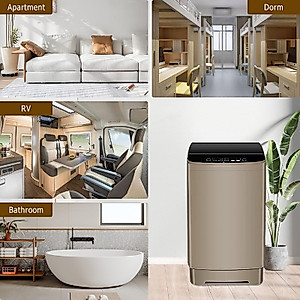 AXUTL Washing Machine Washer Machine 1.25cu.ft Apartment Dorm Laundry Compact Portable Washer Gold Full Automatic, 8 Water Levels, 10 Wash Programs