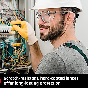 WOOLIKE Safety Glasses Anti Fog Square Clear Safety Goggles Scratch Resistant with Blue Light Blocking Glasses for Women Men (Transparent black frame)