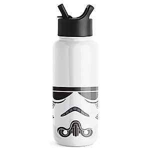 Simple Modern Star Wars Character Water Bottle with Straw Lid Vacuum Insulated Stainless Steel Metal Thermos | Reusable Leak Proof Flask for Gym, Travel, Sports | Summit Collection | 32oz Stormtrooper