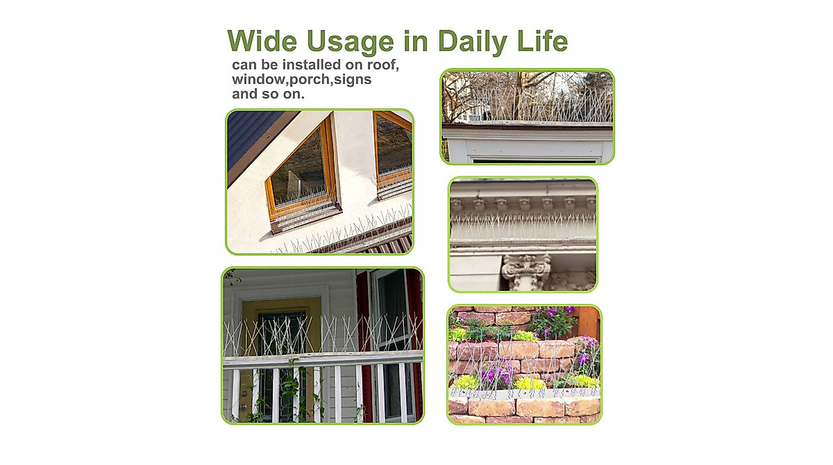 Bird Spikes Stainless Steel 60ft Coverage for Pigeons Small Birds ...