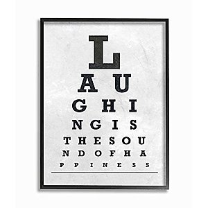 Stupell Industries Eye Chart Family Home Inspirational Word Black And White Design XXL Framed Giclee Texturized Art by AD Graphics Studio, 24 x 1.5 x 30, Multi-Color