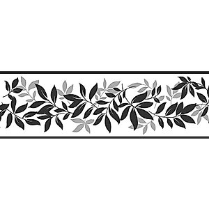 Fine Decor FDB07508S Leaf Trail Peel & Stick Border, Multicolor