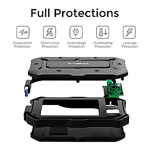 APRIME ineo USB 3.0 Rugged External Hard Drive Drop Tested & IP66 Waterproof (1TB, Rugged, Black)