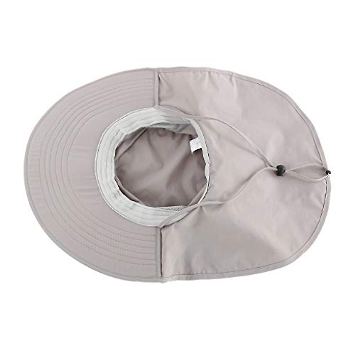 Home Prefer Outdoor UPF50+ Sun Hat Wide Brim Mesh Fishing Hat with Neck Flap (Light Gray)