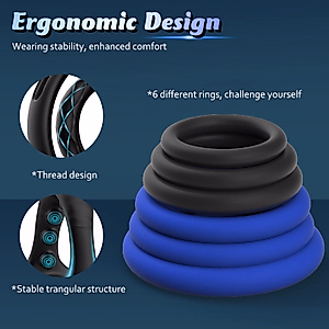 Linsecn 8 PCS Cock Ring Set Penis Ring, Silicone Cock Penis Rings for Penis Erection Enhancing and Sex Longer Lasting Stronger, Male Dildo Stretchy Adult Sex Toys Games for Men Women Couples Pleasure