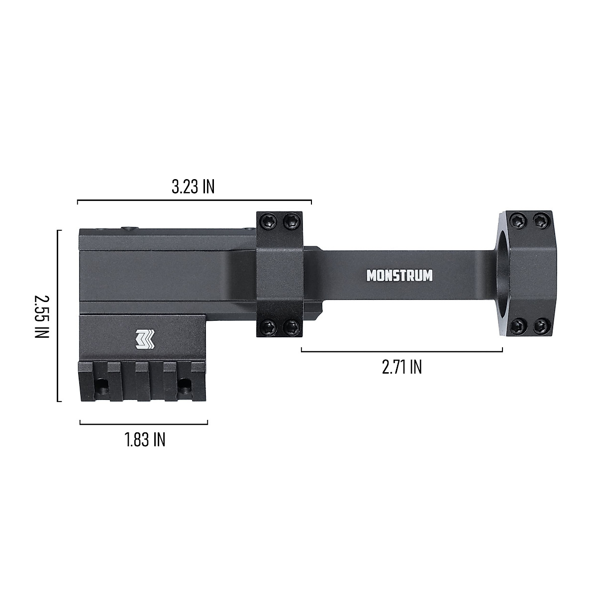 Monstrum 1-6x24 LPVO Rifle Scope with 45 Degree Offset Red Dot Mount