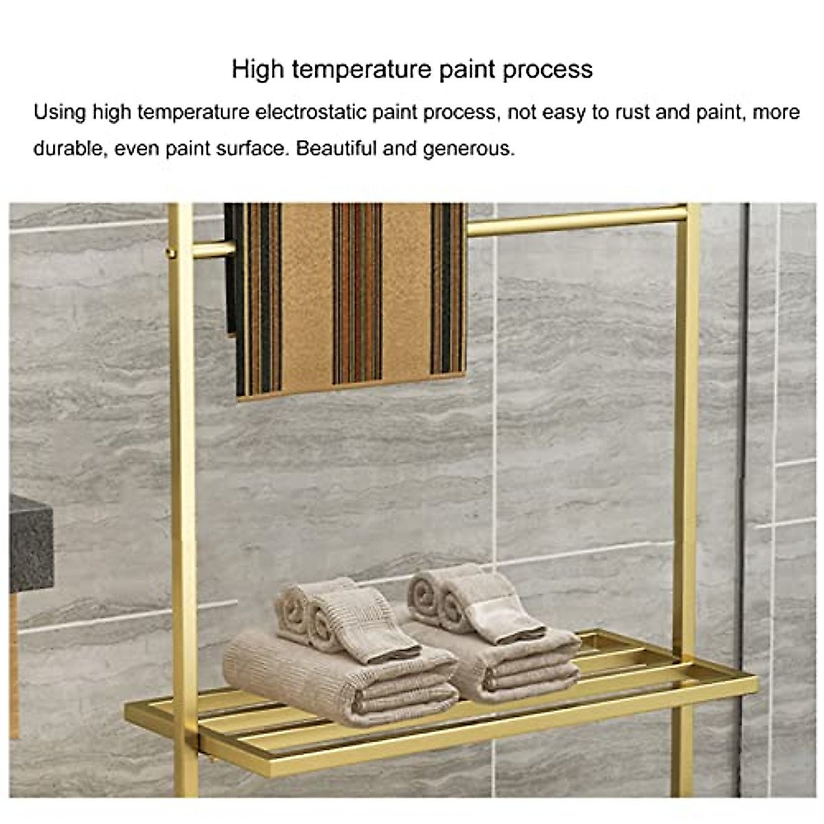 Bevis David Freestanding Towel Racks for Bathroom Floor Modern 3 Tier Hotel Bathroom Metal Towel Rack Drying Rack Outdoor Pool Towel Rack with Storage Rack Laundry Drying Rack for Quilt/Blanket