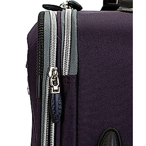Rockland Pasadena Softside Spinner Wheel Luggage, Purple, Carry-On 20-Inch