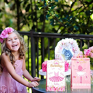 Jecery 24 Pcs Mini Ballerina Goodie Bags Ballerina Birthday Party Decorations Ballerina Party Favors Ballet Tutu Party Bags for Baby Shower Wedding Party