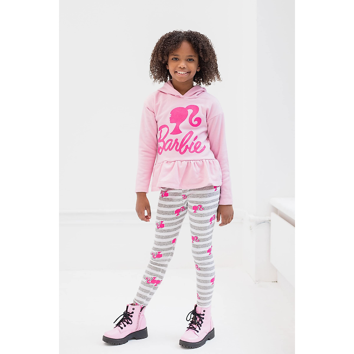 Barbie Toddler Girls Peplum Fleece Hoodie & Peplum Leggings Pink 5T