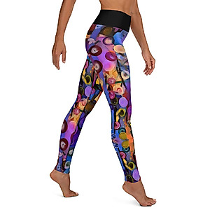 Whimsy Fit Womens Leggings Yoga Pants High Waisted Tummy Control Leggings Workout Wear Activewear - Leggings for Women Rainbow