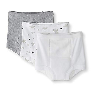 Moon and Back by Hanna Andersson Unisex Toddlers' Training Underwear, Pack of 3, Grey, 2-3T