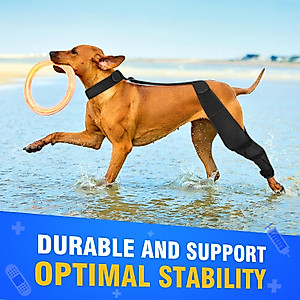 Domagiker Dog Knee Brace - Knee Cap Dislocation for ACL, CCL, Cruciate Ligament Injury, Joint Pain and Muscle Sore, Dog Rear Legs Bracer with Metal Side Stabilizers (Black-Left, Medium)