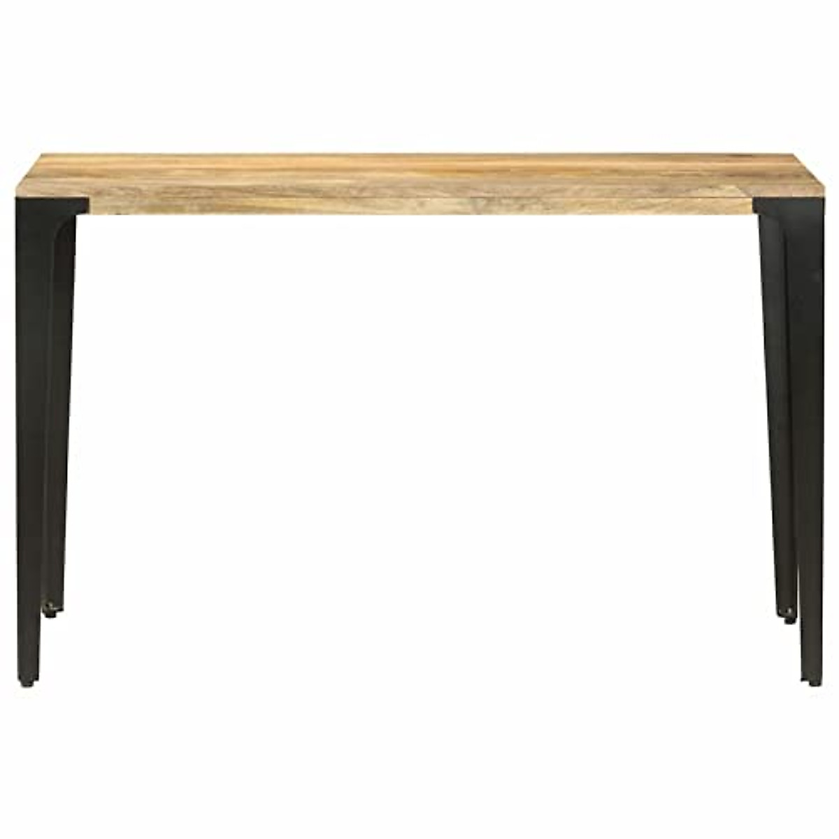 Tidyard Dining Table 47.2 x 23.6 x 29.9 Inch Solid Mango Wood Wooden Dinner Table Steel Legs for Kitchen, Bistro, Home Furniture