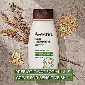Aveeno Daily Moisturizing Lotion & Wash Regimen Pack, Nourishing Daily Moisturizing Body Lotion for Dry Skin, 18 oz, & Hydrating Body Wash with Soothing Prebiotic Oat, 18 oz, 2 Items