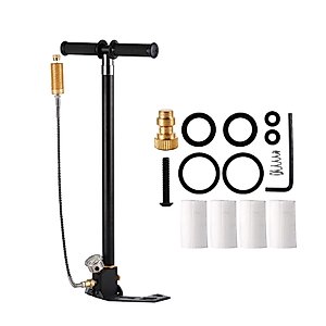 30mpa 4500psi Pcp Hand Pump,Four Stage Hand Pump,High Pressure Hand Pump,Stainless Steel, Hand Pump Air Rifile Pump Suitable for Pcp Air Guns,Paintball Gun,Hpa Gas Tanks,Different Bike Tire Inflation
