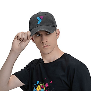 Fhkzkxdzt YMCA Unisex Adjustable Leisure Baseball Hats Fashion Denim Hat Outdoor, Black, One Size