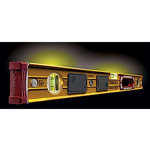 Stabila 39324 196 LED"The Lights" Level Kit, a 24" Level with Two Illuminated Vials and Two Light Packs, Yellow