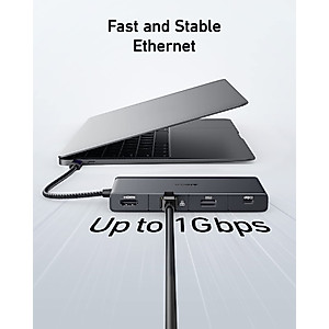 Anker 552 [USB]-[C] [Hub] (9-in-1) with 100W Power Delivery, [4K]@30Hz [HDMI], 4 [USB]-[C] and [USB]-A Data Ports, Ethernet and SD/microSD [C]ard Slot for MacBook, HP, Dell Laptops, and More