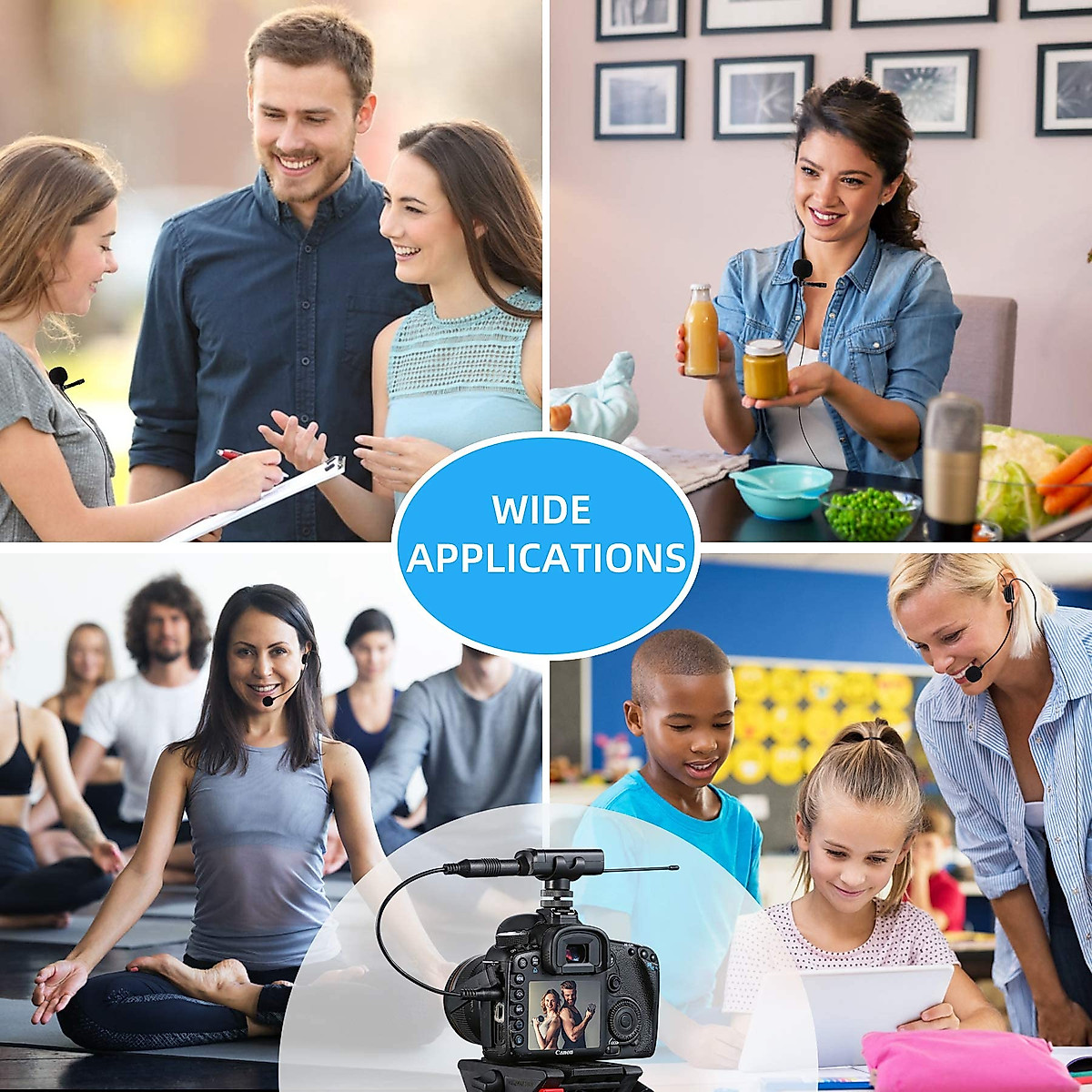 HOTEC Replacement Headset Microphone with 3.5mm Locking Screw Plug, Unidirectional Microphone Replacement Mic Compatible Wireless Microphone System