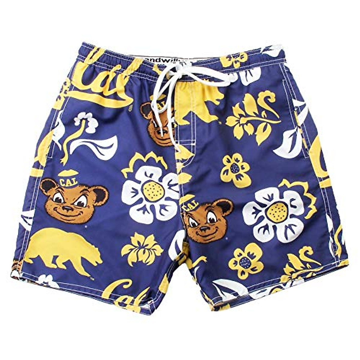 Men's Cal Berkeley Golden Bears Swim Trunks Floral Swim Shorts (Large)
