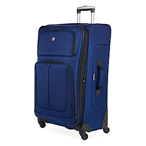 SwissGear Sion Softside Expandable Luggage, Blue, Checked-Large 29-Inch