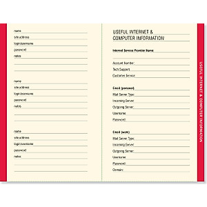 The Personal Internet Address & Password Logbook (removable cover band for security)