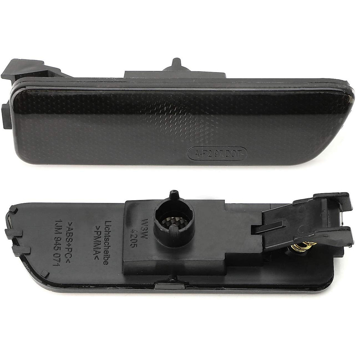 eLoveQ Front Bumper Side Marker Lamps Housings Compatible with 1999-2005 Volkswagen MK4 Golf GTI R32 Rabbit Jetta, Replace OEM Amber Sidemarker Lamps (DARK SMOKE)