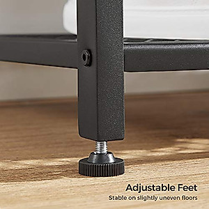 VASAGLE Large Coat Rack Stand, Coat Tree with 12 Hooks and Shoe Bench in Industrial Design, Hall Tree, Multifunctional Hallway Shelf, Office, Bedroom, Rustic Brown and Black UHSR86BX