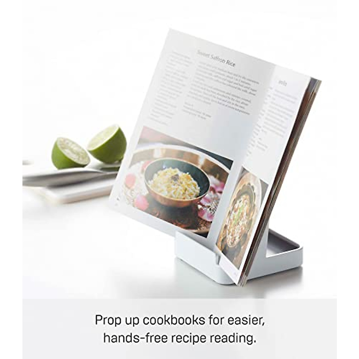 YAMAZAKI Home Ladle Holder - Lid Stand For Utensils In Kitchen, Steel, Water Resistant, No Assembly Req.,White