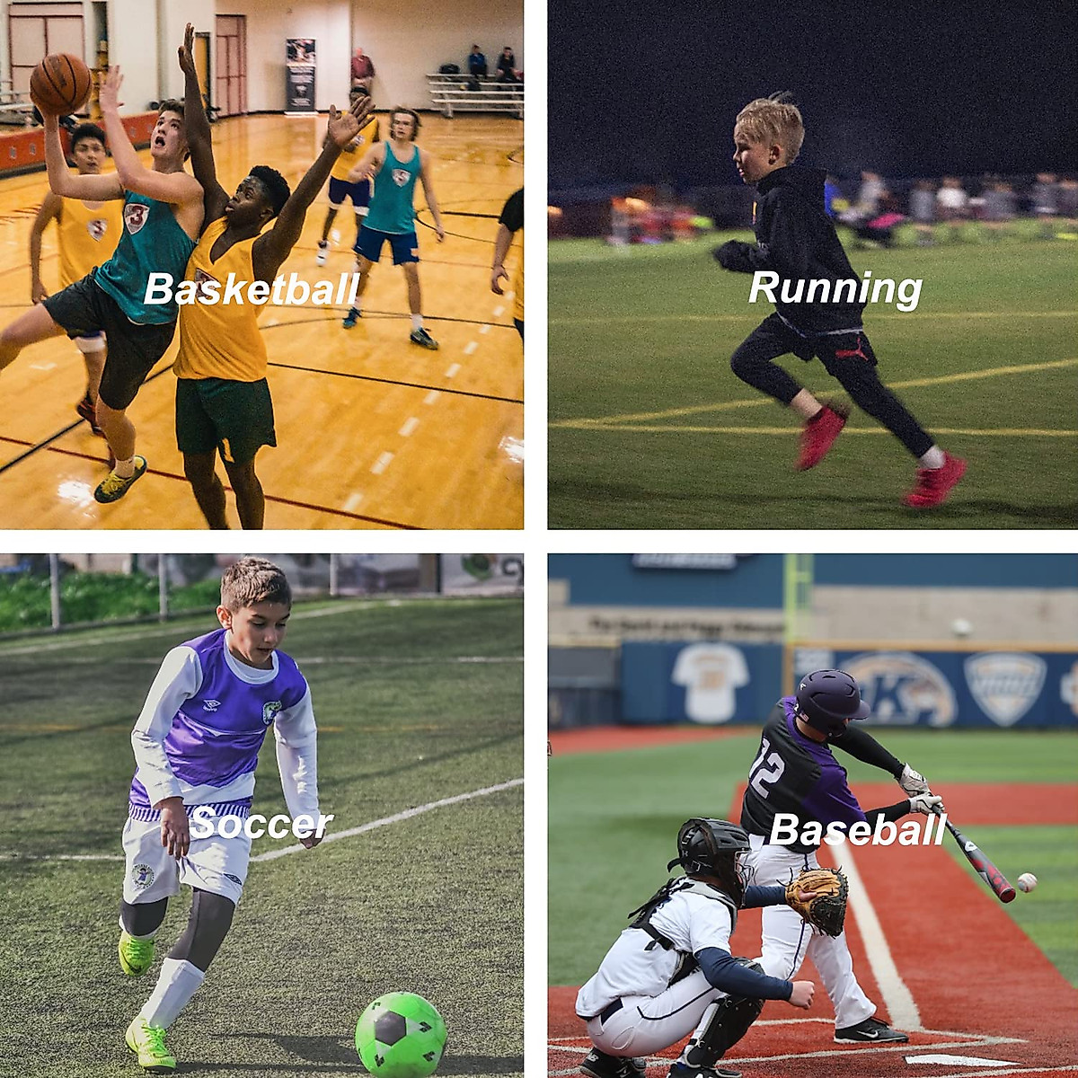 DEVOROPA Youth Boys' Compression Shorts Performance Athletic Base Layers Workout Training Underwear Side Pocket Black/White L (Pack of 2)