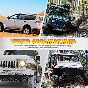 WOLFSTORM 20 Feet Heavy Duty Tow Straps with D Ring Shackles,41800 lbs Break Strength,Towing Recovery Straps,Winch Extension Emergency Off Road Kits,Protective Sleeves and Storage Bag