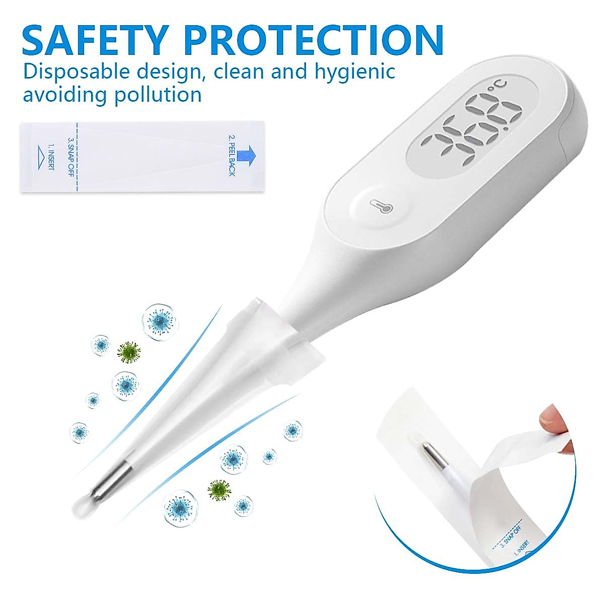 OBTANIM 100 Pieces Disposable Digital Thermometer Probe Covers Clear Temperature Sheath Sleeves for Oral, Rectal, Armpit