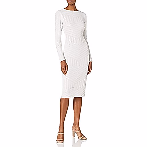 Dress the Population Womens Emery Dress, White, X-Small US