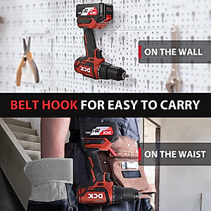 DCK Brushless Cordless Drill Set, 20V Max Electric Drill with 4.0Ah Battery 531in.lbs, 1/2Inch Keyless All-Metal Chuck, 2 Variable Speeds, Power Drill Kit for Screw Wood/Ceramic/Tile/Steel KDJZ04-13