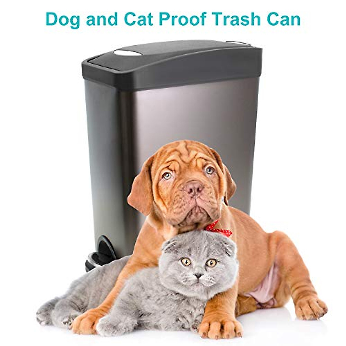 CTETC Slim Dark Bronze Stainless Steel Trash Can with Lid Soft Close and Removable Inner Wastebasket, Rectangular Small Garbage Can for Bathroom Bedroom Office, Anti-Fingerprint Finish, 2.1Gal/8L