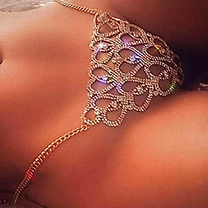 Evild Crystal Body Chain Silver Bikini Bra Chain Suit Beach Waist Belly Chain Crop Top Underwear Body Jewelry Accessories for Women