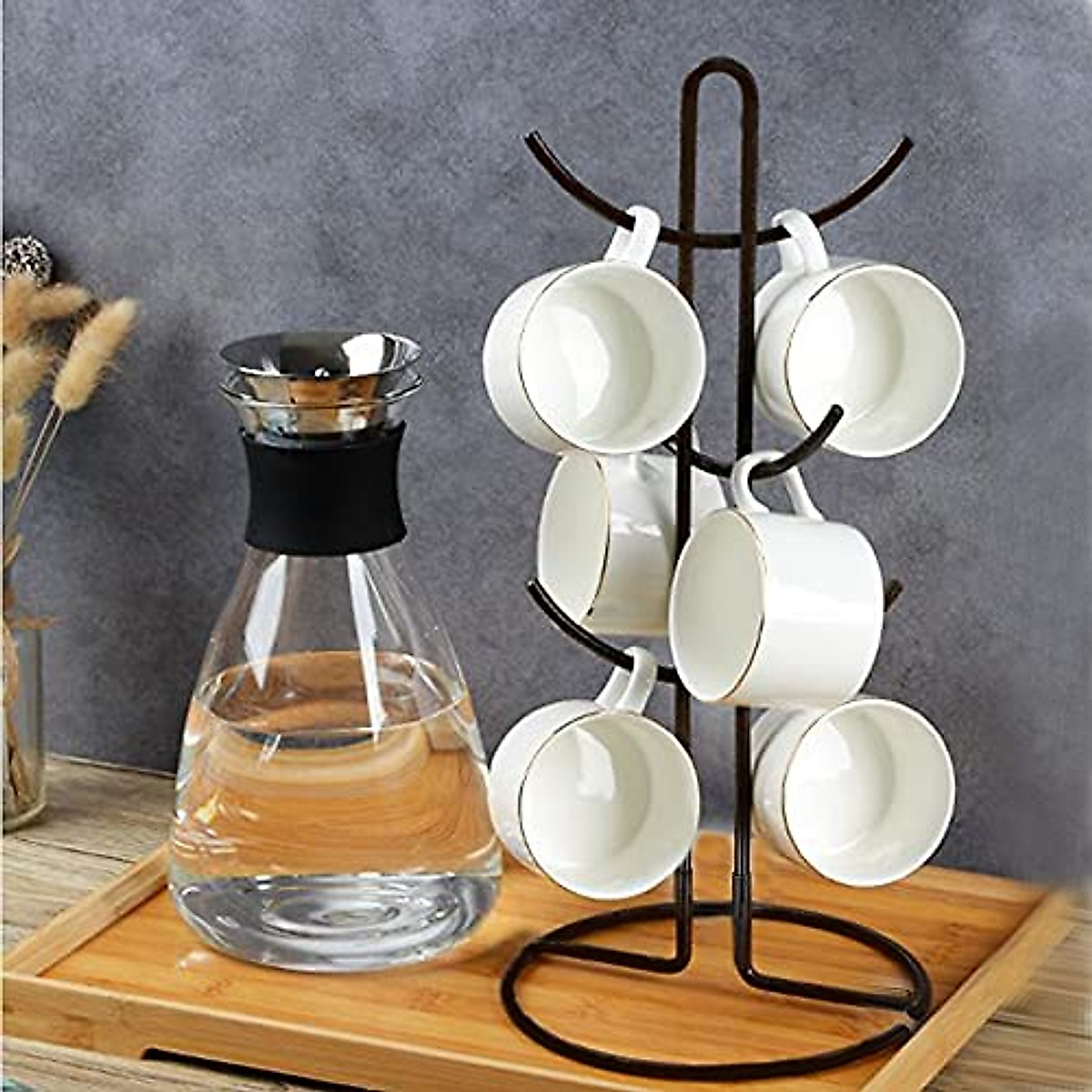 AEKAN Mug Holder,Countertop Mug Tree with Large 6-Mug Holder for Coffee Mugs & Tea Cup Storage Rack