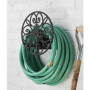 Liberty Garden Products 670 Wall Mounted Decorative Hose Butler, Holds 125-Feet of , Black