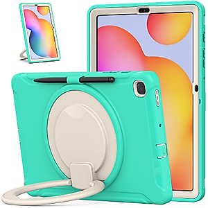 Tablet PC Case Kids Cover Compatible with Samsung Galaxy Tab S6 Lite 10.4"/ P610 - Rotating Shockproof Handle with Stand Kid-Proof Case,Rugged Heavy Duty Protective Tablet Case Tablet Home (Color : M