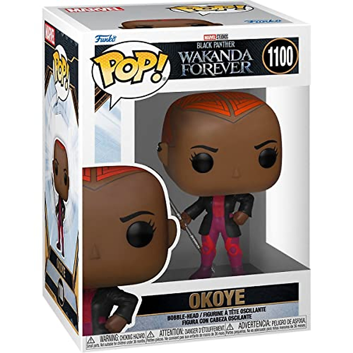 POP Marvel: Black Panther: Wakanda Forever - Okoye Funko Vinyl Figure (Bundled with Compatible Box Protector Case), Multicolored, 3.75 inches