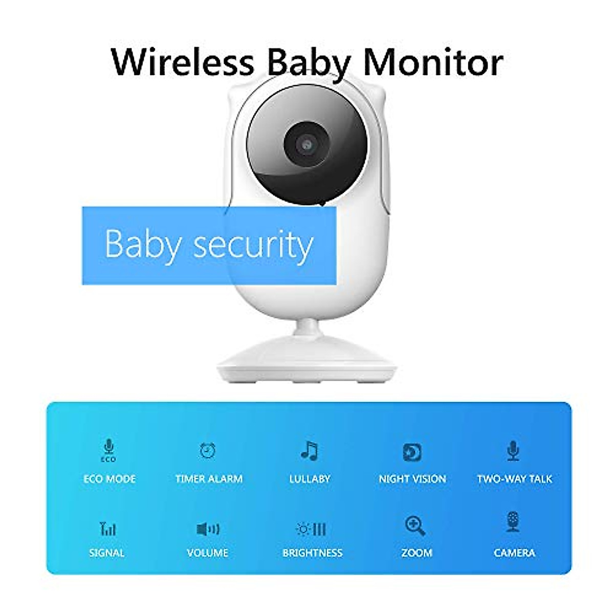 Babystar 2.4" Video Baby Monitor with Digital Color Camera, Wireless View Video, Two-Way Talk, Infrared Night Vision, 2 x Zoom and Lullabies Play, Feeding Alarm (SM25)