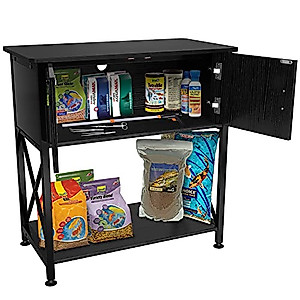 GDLF Fish Tank Stand Metal Aquarium Stand for up to 20 Gallon Long with Cabinet for Fish Tank Accessories Storage,28.7" L