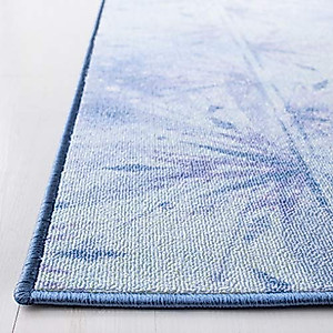 SAFAVIEH Machine Washable Slip Resistant Collection 6' 7" x 9' Light Blue/Lavender Inspired by Disney's Frozen II - Element Kids Bedroom Nursery Playroom Area Rug