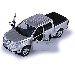 2019 Ford F-150 Limited Crew Cab Pickup Truck Metallic Silver 1/24-1/27 Diecast Model Car by Motormax 79364