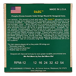 DR Strings Rare - Phosphor Bronze AcousticHex Core 12-54