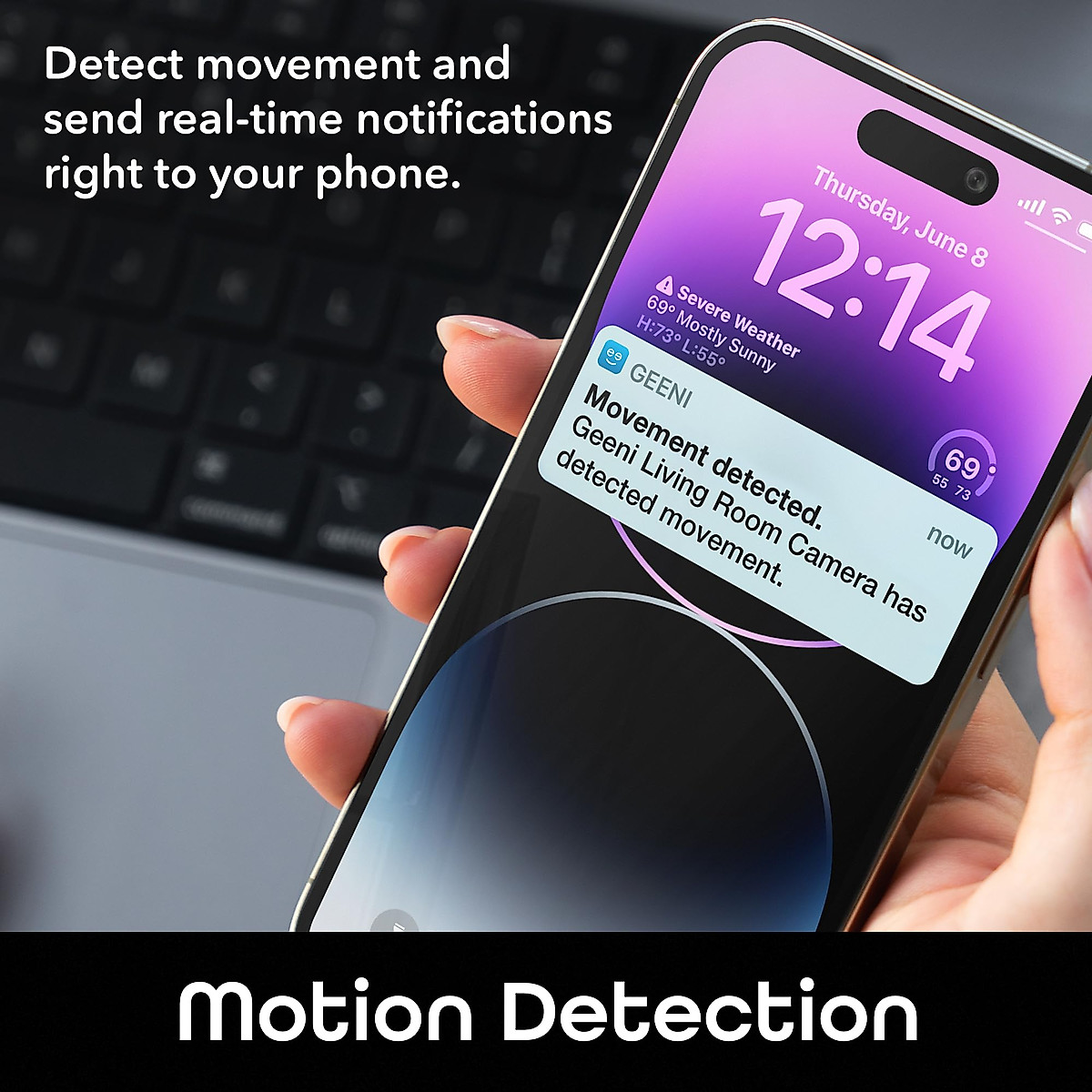 Geeni Glimpse 1080p Smart Indoor Camera, Motion Detection, Night Vision, Two-Way Audio, Cloud/MicroSD Storage, 110° Lens, Alexa/Google Compatible